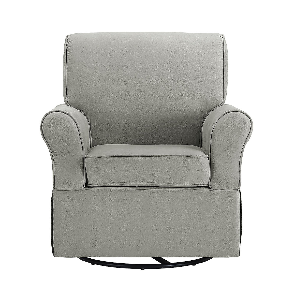 Baby Relax Kelcie Swivel Glider Chair and Ottoman Set, Gray Microfiber, 2 Count