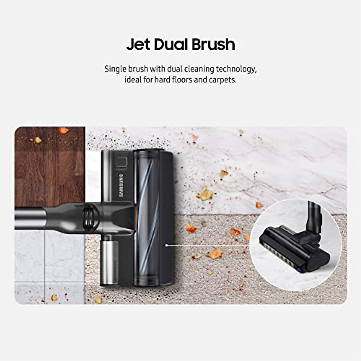 SAMSUNG BESPOKE Jet Cordless Stick Vacuum Cleaner with All In One Clean Station, Powerful Floor Cleaning for Carpet, Hardwood, Tile, Lightweight, HEPA Filtration, Woody Green