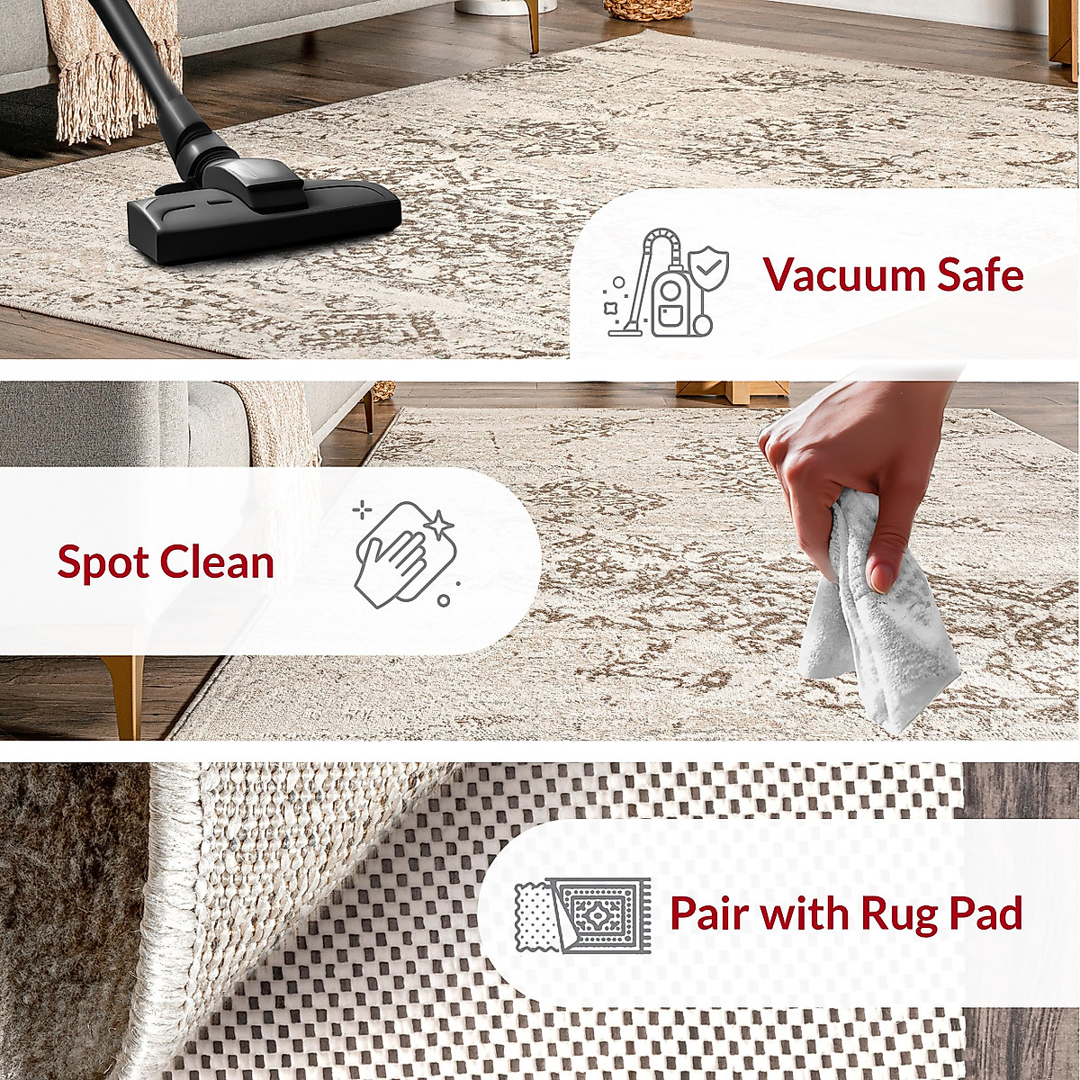 nuLOOM Freja Floral & Paisley 2x12 Runner Rug for Living Room Bedroom Dining Room Entryway Hallway Kitchen, Beige/Ivory