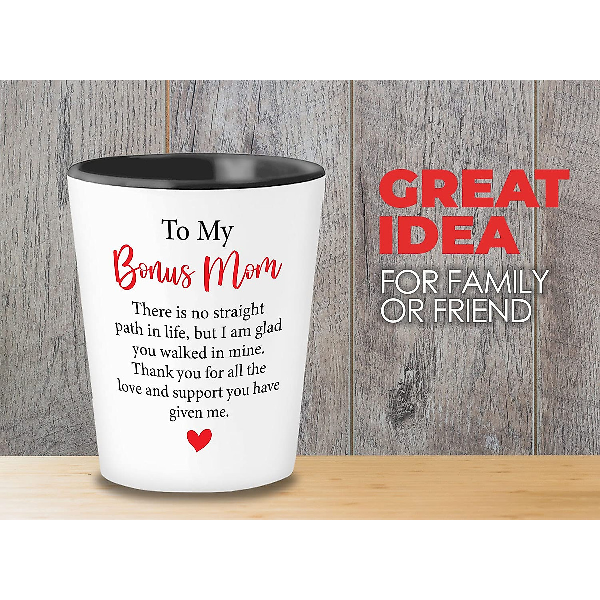Bubble Hugs Step Mom Shot Glass 1.5oz - To My Bonus Mom - Favorite Person Bonus Mom Grandma Aunt Grandparent Best Wife Stepmom Birthday Child Idea