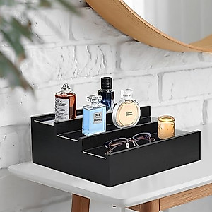Wood Cologne Organizer for Men - 3 Tier Cologne Stand Perfume Organizer with 3 Hidden Compartments,Perfume Display Holder for Cologne,Mens Organizer Station for Dresser,Beside,Night Stand-Men’s Gift