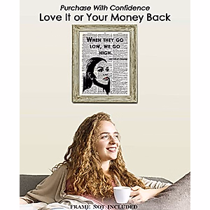 Positive Affirmations Wall Decor for Kids: "When They Go Low, We Go High." Michelle Obama 8x10 Inspirational, Motivational Poster & Motivational Wall Art Office Decor for Men & Women