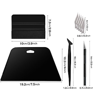 NEWISHTOOL Wallpaper Smoothing Tool Kit, Wallpaper Tools for Applying Peel and Stick Contact Paper Vinyl Film, Includes Big Smoothing Squeegee, Felt Scraper, Edge Tucking Stick, Craft Knife & Blades