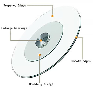 DOUKI Tempered Glass Rotating Tray Large Lazy Susan Turntable For Dining Table 39inch Swivel Tabletop Serving Plate With Swivel Assist System (Color : Clear, Size : 85cm(33inch))