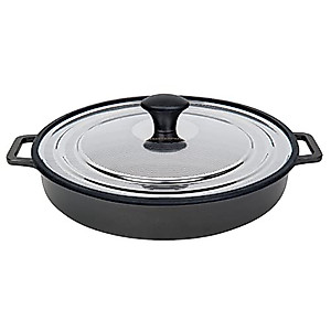 MasterPan Non-Stick Stovetop Oven Grill Pan with Heat-in Steam-Out Lid, nonstick cookware, 12", Black,