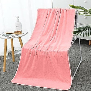 Galxury Bath Towel Set for Bathroom 8 Piece-2 Bath Towels 2 Hand Towels 4 Washcloths Microfiber Coral Velvet Towels Soft and Absorbent Towel Pink