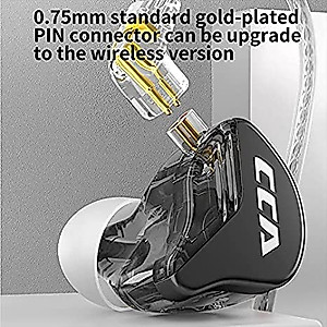 Wired Earbuds CCA CRA in Ear Wired Earphone Headset Monitors Headphones with 2Pin Detachable Cable, Ultra-Thin Diaphragm Dynamic Driver IEM, Clear Sound & Deep Bass, with 3.5 mm Interface(Black)