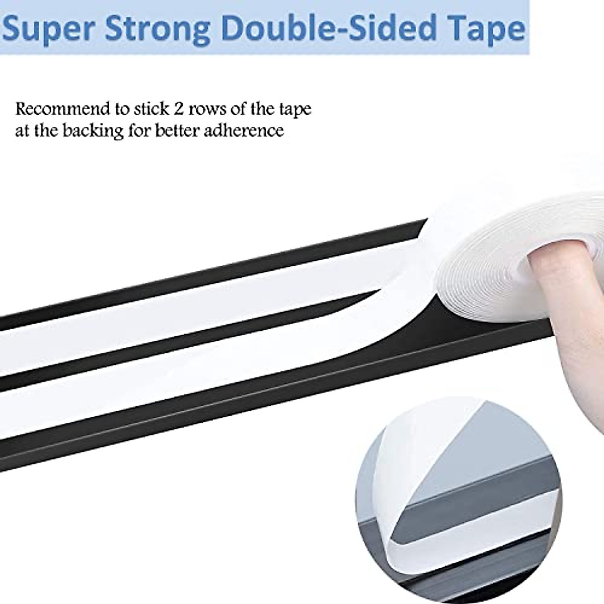 Cable Management 62.6'' J Channel Cable Raceway, 4 Pack Cord Cover, Under Desk Cable Management Kit, Self-Adhesive Desk Cabel Organizer, Easy to Install Cord Organizer for Home Office, 4X15.7IN Black