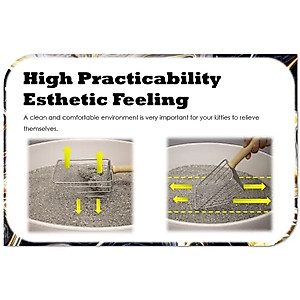 Vitisyao Metal Cat Litter Scoop with Holder, Fast Sifting Kitty Poop Scooper Caddy, Large Cat Poop Scooper Stand (Blue)