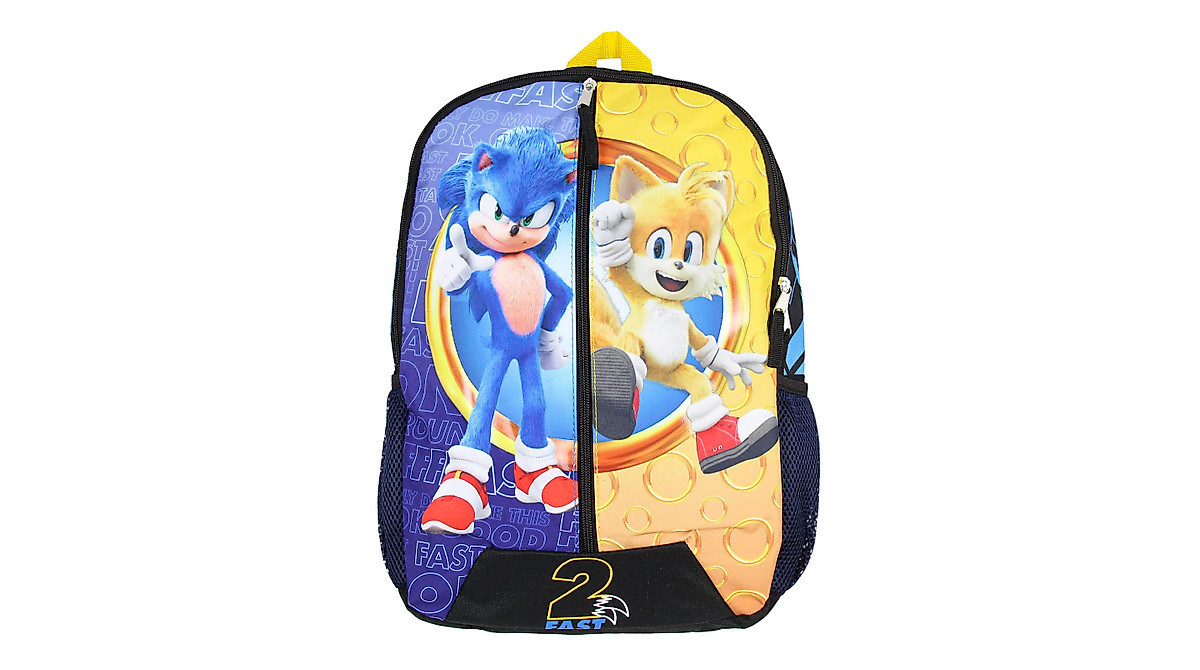 Sonic The Hedgehog Backpack - Official Tails & Sonic Design, 16"