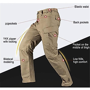 LELEBEAR 2021 Upgraded Tactical Waterproof Pants, Mens Waterproof Hiking Tactical Trousers for Combat Outdoor Hiking (Gray, 3X-Large)