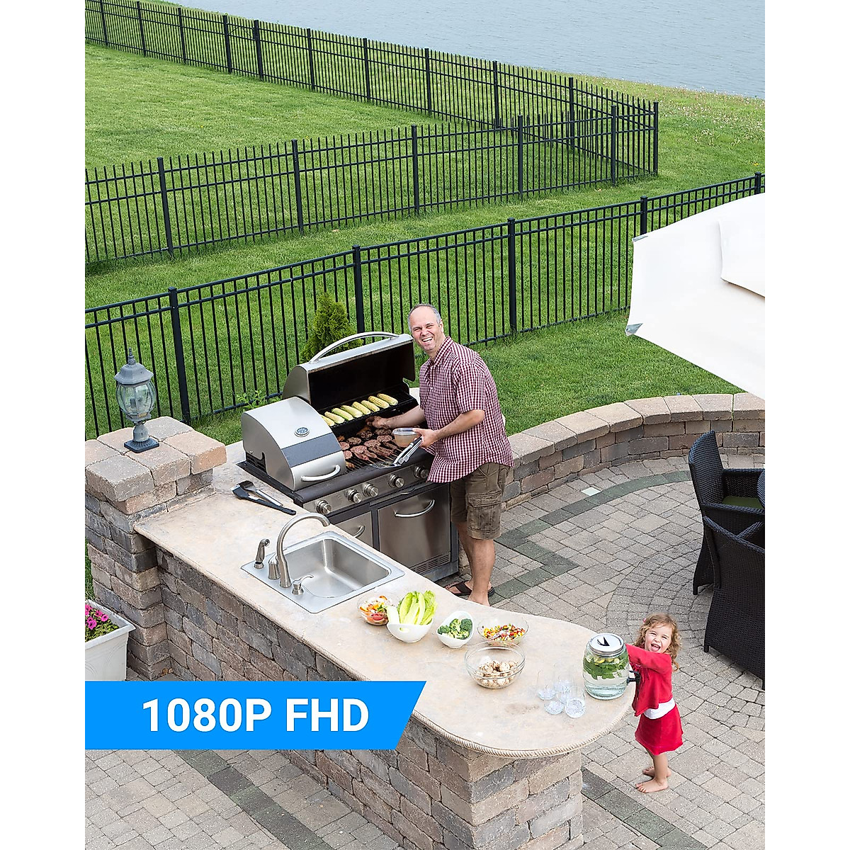 ANNKE 1080P 2MP AHD CCTV Home Surveillance Dome PT Wired Camera with 350° pan and 90° tilt, 100ft IR Night Vision, IP65 Weatherproof Security Add–On Cam for Outdoor Use, Wide Compatibility - APT200