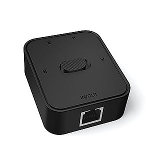 Suckoo 2 Port Category 6 Ethernet Cable RJ45 Network switcher 2 in 1 Out 1 in 2 Out bidirectional Mutual Transfer Manual selector Switch Box Gigabit Compatible Computer Host Router 1 Host at a time