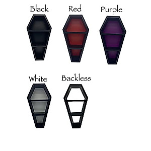 Spooky Looky Life Coffin Shelf - The Original Multiple Colors and Looks All in 1 Shelf Design - Unique Gothic Decor for The Home - Wooden Black Floating Wall Or Table top Shelf - 15" Tall by 8" Wide
