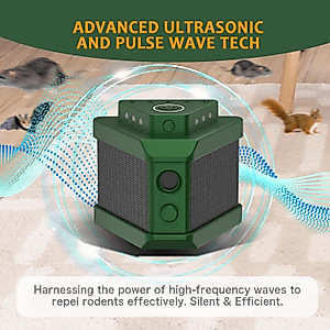Rodent Repellent Ultrasonic Plug-in Mouse Deterrent Rat Repellent for House Squirrel Repller Bat Removal Attic Garage RV Barn