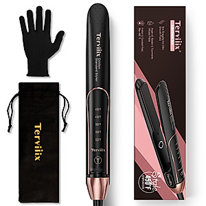 Terviiix Plancha De Cabello Professional 450°F, Non-Snagging Ceramic Flat Iron Hair Straightener 1 inch, 3X Less Damage Hair Iron Straightener and Curler, 15s Fast Heating, 5 Adjustable Heats