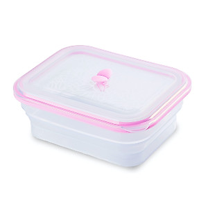 Pristain Platinum 100% Silicone Food-grade Plastic-free Collapsible Container- Microwave-safe, Dishwasher-safe, Environment-friendly (Orchid Pink)
