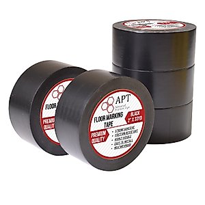 APT, Multi Color Marking Tape, Premium Safety Marking and Dance Floor Splicing Tape, 6 mil Thick (Black, 5 Roll)