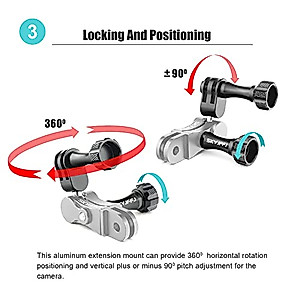 Aluminum Ball gopro Handlebar Mount, 360 Rotation and Lock Any Direction, Shock-Resistant, Compatible with Gopro Max Hero 9 8 DJI OSMO Action Camera