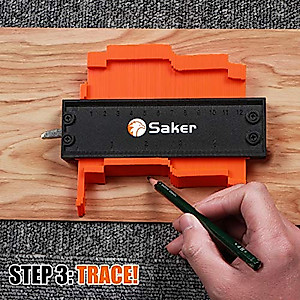 Saker Contour Gauge (5 Inch Lock) Profile Tool- Adjustable Lock-Precisely Copy Irregular Shape Duplicator -Irregular Welding Woodworking Tracing - Must Have Tool for DIY Handyman, Construction