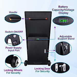 32" Outdoor Portable Digital Signage with Rechargeable 1200WH Battery and Wheels, LCD Touch Screen Digital Kiosk with IP65 Waterproof, Android 11