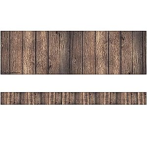 Teacher Created Resources Dark Wood Straight Border Trim (TCR3459)