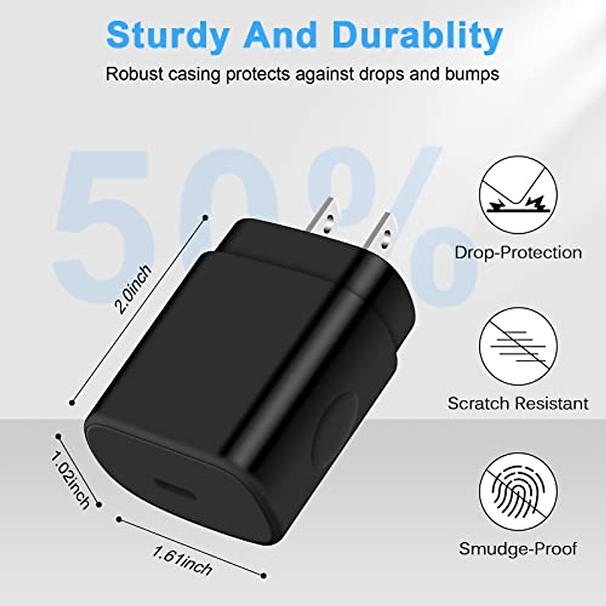 25W Samsung Super Fast Charger Type C Charger Block for Samsung Galaxy A14 5G/A53/A23/A13/S23/Z Fold 4/S21 FE/A03s/Z Flip4/S22,Pixel 7/6a/5,USB C Box Wall Adapter+6ft Android USB C to C Charging Cable
