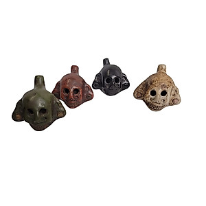 Small Penacho Death Whistle, Death Whistle LOUD medium size Hand Crafted Original Whistles, Maya Aztec, sugar (Natural)