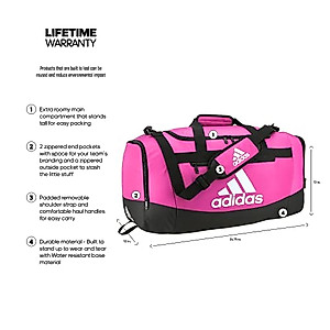 adidas Defender 4 Medium Duffel Bag, Team Shock Pink, One Size