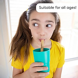 bobo&boo Plant-Based Cups for Kids – Melamine and BPA Free - Microwavable and Dishwasher Safe - Eco-Friendly Toddler Drinking Cup Set - TROPICAL 10oz