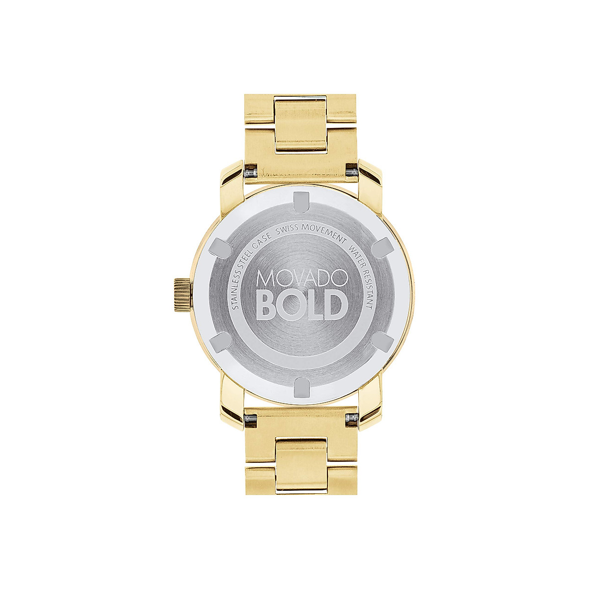 Movado Women's BOLD Iconic Metal Yellow Gold Watch with a Flat Dot Sunray Dial, Gold (Model 3600085)