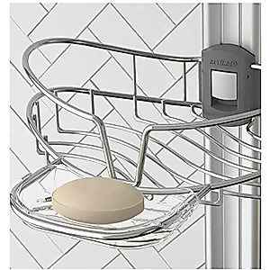 Artika Neptune SC-NEP3-C Extendable Shower Caddy with 1 Mirror and Adjustable Racks and Shelves, Stainless Steel