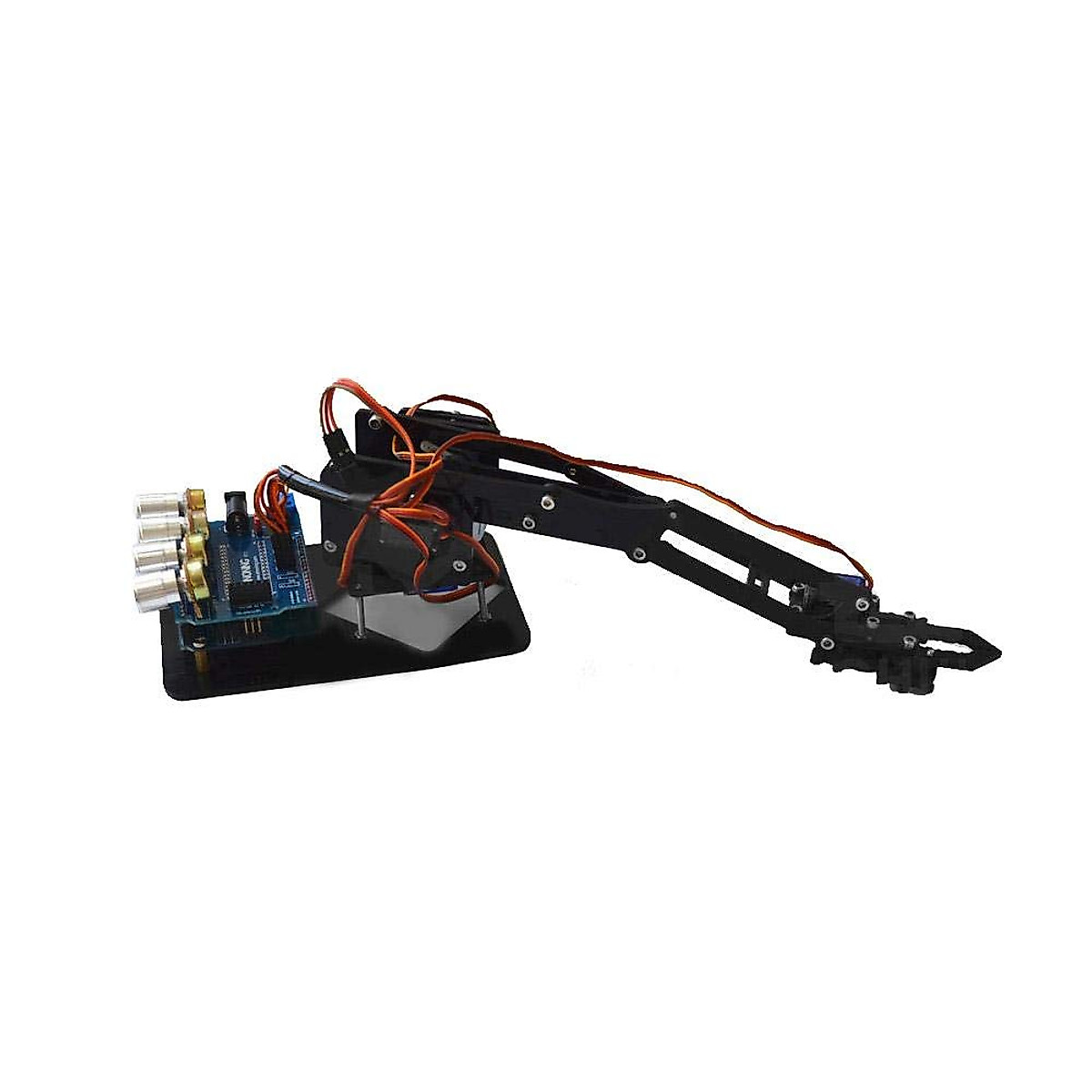 Simlug DIY Assembly Mechanical Arm,4 DOF Robot Claw Kit Acrylic for Arduino Robotics SNAM1900