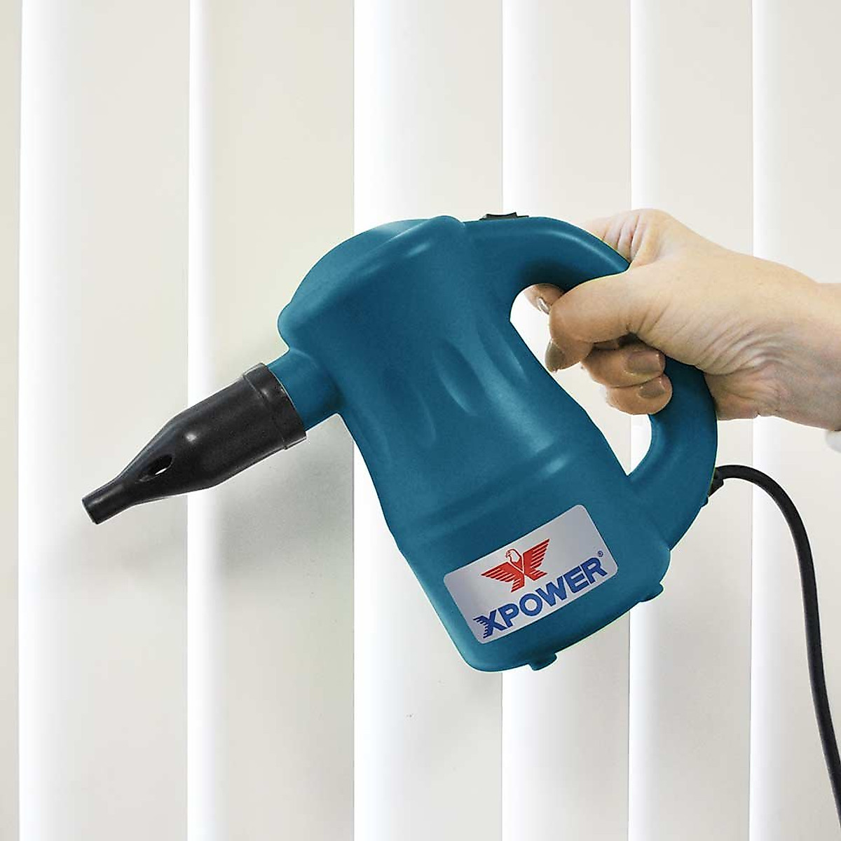 XPOWER A-2 Cyber Duster Electric Air Duster for Dusting, Drying, Inflating, Blowing, Car Detailing, Computer, Leaf Blowing, 90 CFM, 7 Nozzles + 2 Brushes, High Performance Motor, Eco-Friendly, Blue
