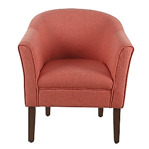 HomePop Barrel Shaped Accent Chair, polyester and wood, Orange