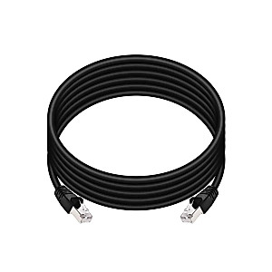 Monoprice - 124360 Cat6A Ethernet Patch Cable - Network Internet Cord - RJ45, 550Mhz, STP, Pure Bare Copper Wire, 10G, 26AWG, 10ft, Black
