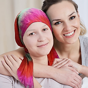 Sintege 4 Pcs Women Head Scarf Pre Tied Chemo Caps Slip on Turban Headwear Cancer Head Wraps Beanie Hat Bandana(Tie Dye Style)