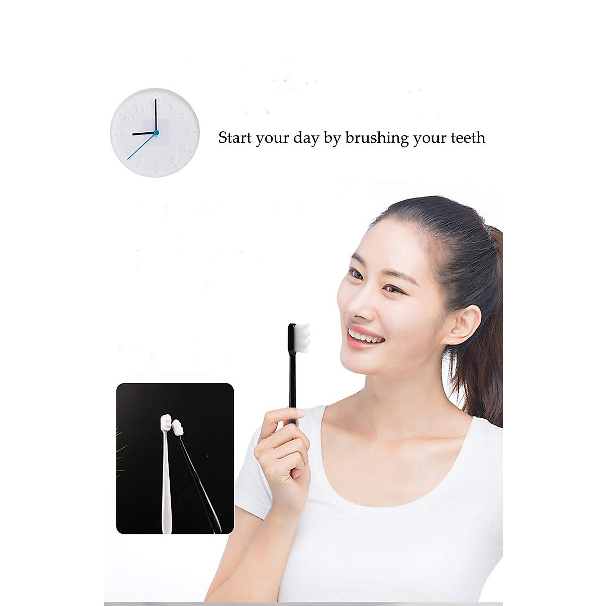 Extra Soft Toothbrush, Ultra Soft-bristled Adult Toothbrush Micro nano 12000 Floss Bristle Good Cleaning Effect for Sensitive Teeth Oral Gum Recession(2 pcs)