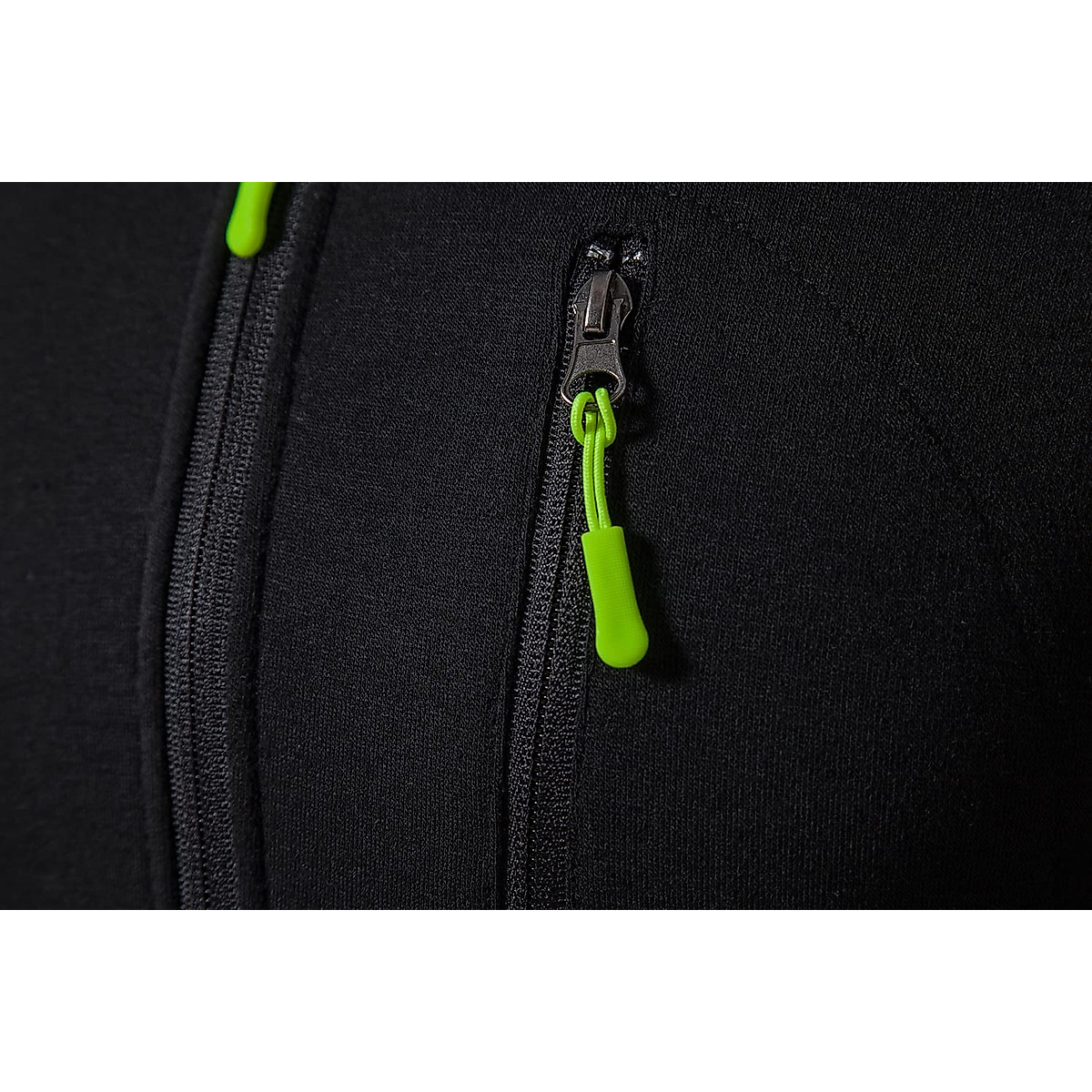 Kroivil Men Hoodies Casual Hoodies for Men with Zip Pockets Full Zip Long Sleeve Sweatshirt Sports Hooded Jacket Black