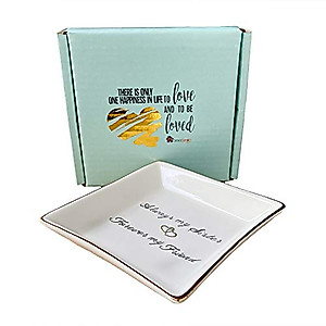 HOME SMILE Sister Birthday Gifts Trinket Dish Jewelry Tray -Always My Sister,Forover My Friend,Gifts for Sisters Bestie BFF Her