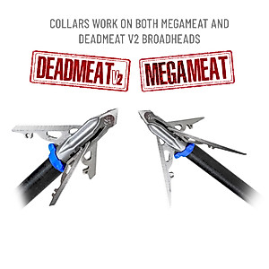 G5 Megameat Deadmeat V2 Replacement Collars Clip-On Secure Hunting Target Shooting Broadhead Blade Deployment Control SnapLock Retention System, 12 Pack - Standard