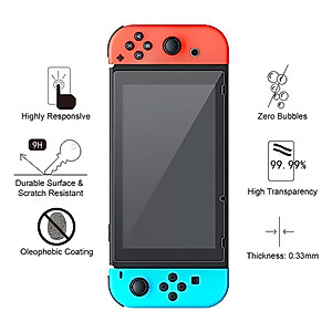 MAEXUS 2 Pcs Switch Screen Protector Tempered Glass Premium HD Clear Anti-Scratch Screen Protector for Nintendo Switch