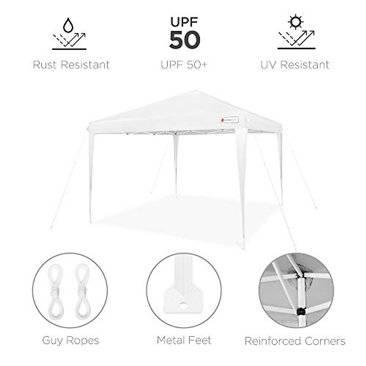 Best Choice Products 10x10ft Pop Up Canopy Outdoor Portable Folding Instant Lightweight Gazebo Shade Tent w/Adjustable Height, Wind Vent, Carrying Bag - White