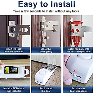 Upgraded Door Stop Alarm with Portable Door Lock 120 dB Travel Door Stopper Door Wedge Alarm with 3 Levels Sensitivity for Hotel, Home, Apartment