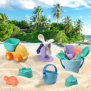 JOYIN 24 Pcs Beach Sand Toys Set with Mesh Bag Includes Sand Water Wheel, Sandbox Vehicle, Sand Molds, Bucket, Sand Shovel Tool Kits, Sand Toys for Toddlers Kids Outdoor Play