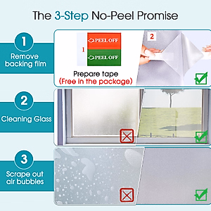 Coavas Window Privacy Film Frosted Glass Window Film Non Adhesive Static Cling Window Tint Film for Bathroom Door Vinyl Frosting Stickers Heat Control Home Winter Coverings(17.5 x 78.7 Inch, Pure)