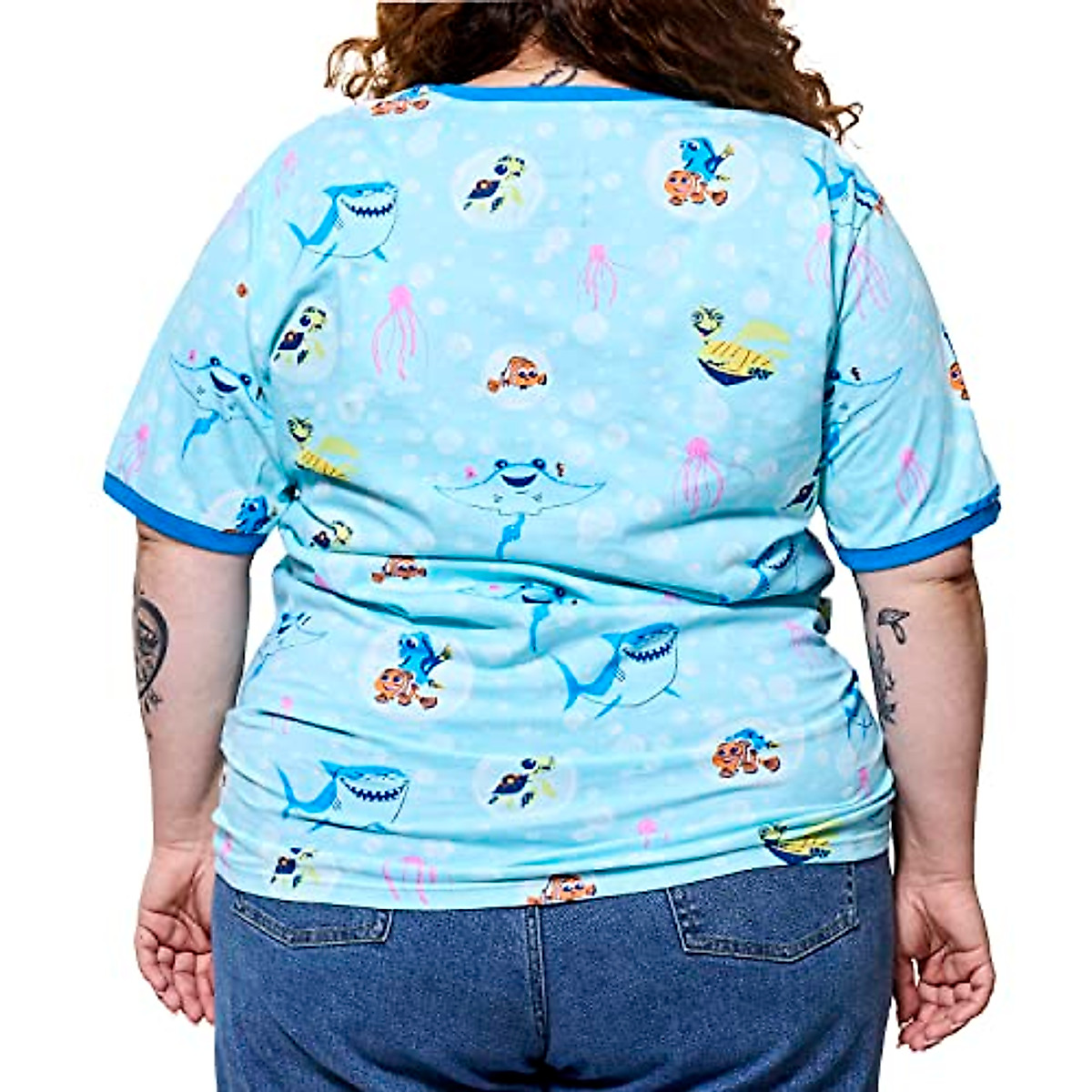 Loungefly Apparel: Pixar Finding Nemo 20th Anniversary Bubbles Unisex Tee - Size Large