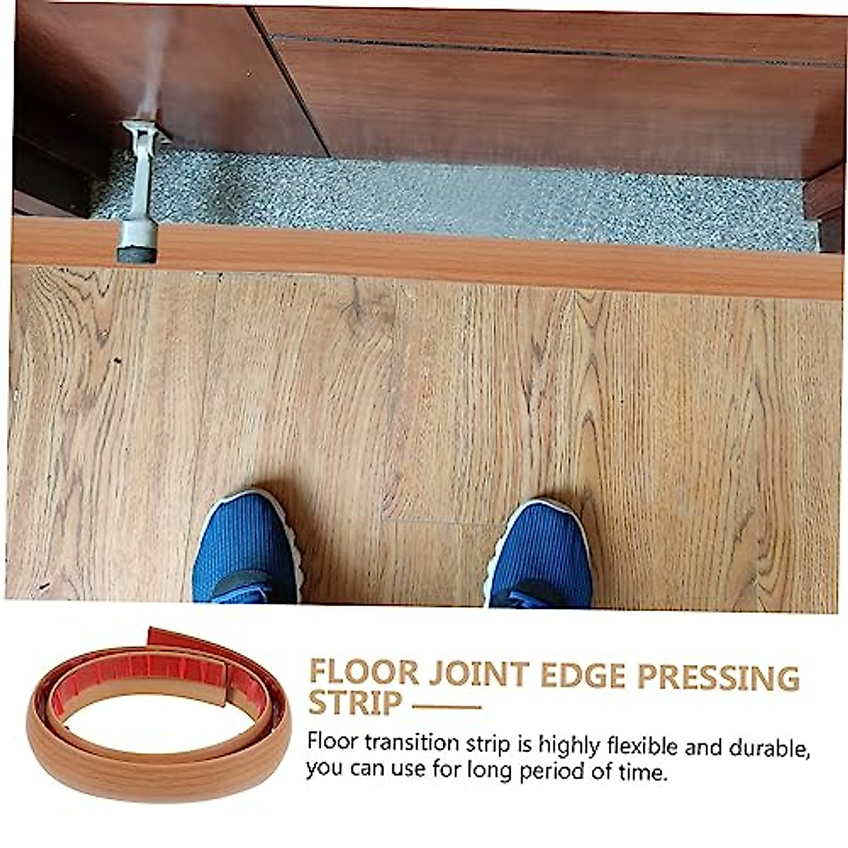 DOITOOL Tile Floor Rug Stays for Wood Floors Tile Trim Floor Transition Strip Self Adhesive Self-Adhesive Floor Transition Strip Tile to Carpet Threshold Strip Ceramic Tile Edge Trim PVC