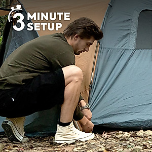 ICECO Camping Tents 4 People,4 Person Tents for Camping Waterproof Windproof Dome Tent,4 Season Tent with Screen Room,Easy Setup,with Removable Rain Fly