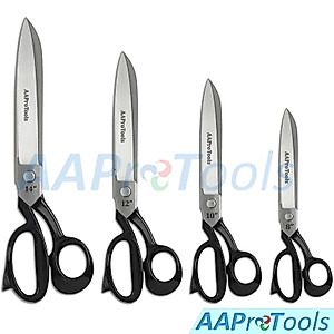 AAProTools 8",10",12", 14" Tailor Upholstery Scissors Shears Heavy Duty - Stainless Steel Black Handle